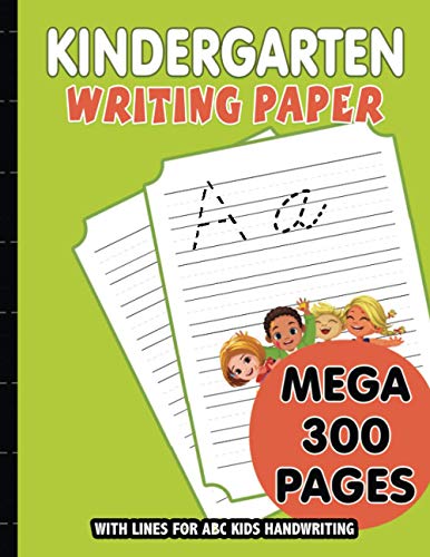 Kindergarten Writing Paper With Lines For ABC Kids Handwriting: Mega ...