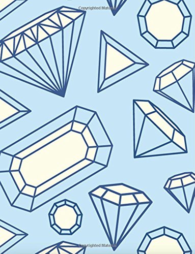 Diamond Notebook: Cute Blue Crystal Journal Book Ruled Lined Page Paper ...