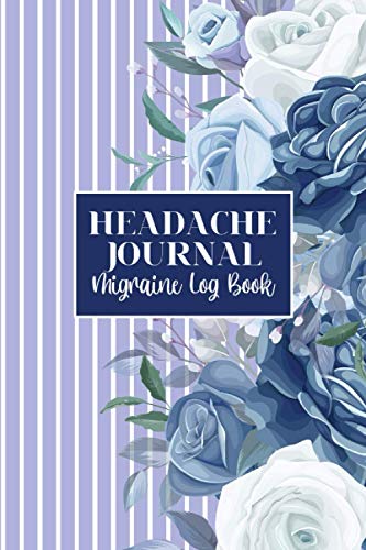 Headache Journal Migraine Log Book: Blue Stripe Floral Theme. Undated ...