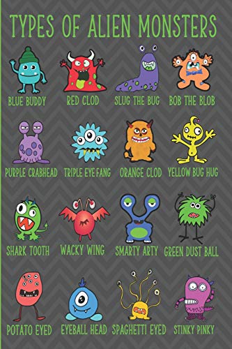Types Of Alien Monsters: Composition Notebook or Journal For Kids - 6 x ...