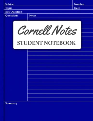 Cornell Notes Student Notebook: Note-Taking System for High School ...
