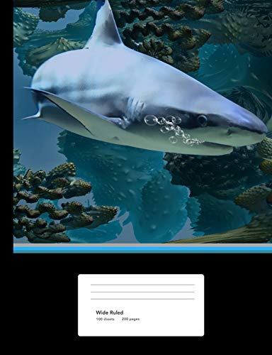 Shark Composition Book: Notebook Wide Ruled Paper 200 pages 100 sheets ...