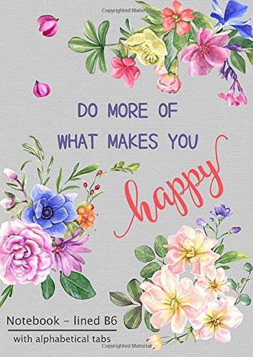 Notebook with Alphabetical Tabs B6: Small Lined-Journal Organizer with ...