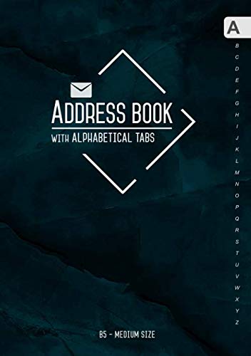Address Book with Alphabetical Tabs B5: Medium Contact Notebook ...