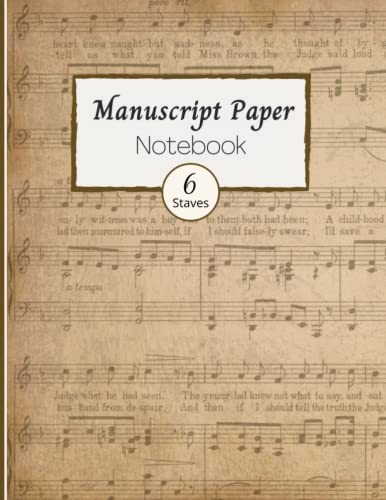 Manuscript Paper Notebook: 8 Staves Music Manuscript Paper Notebook ...