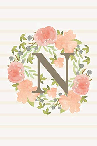N: Monogram Initial N Notebook - Soft Floral by Cardien Design Co ...