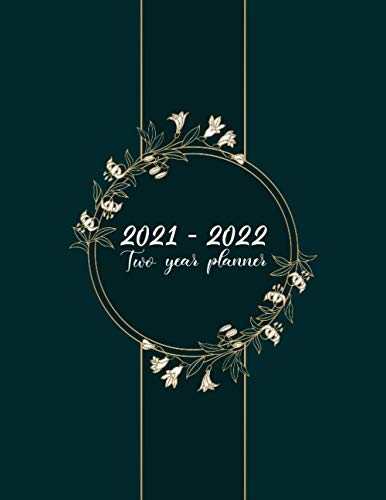 2021-2022 Two Year Planner: Pretty minimalist Simple Flourish Cover ...