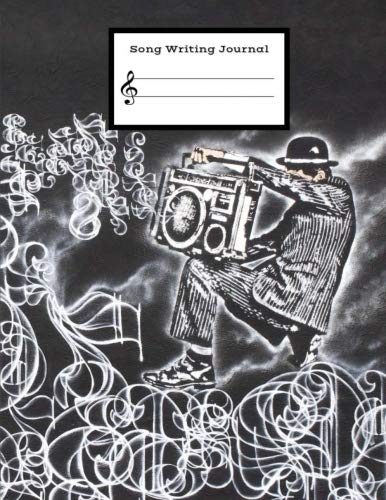 Song Writing Journal: Boombox Lined Ruled Paper & Staff, Manuscript ...