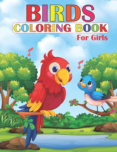 BIRDS Coloring Book For Girls: Birds coloring book with 50+ high ...