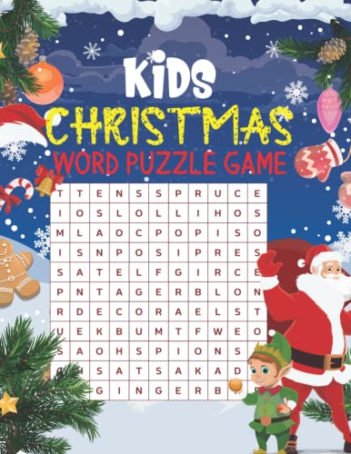 Kids Christmas Word Puzzle Game: Holiday Activity Book for Kids and ...