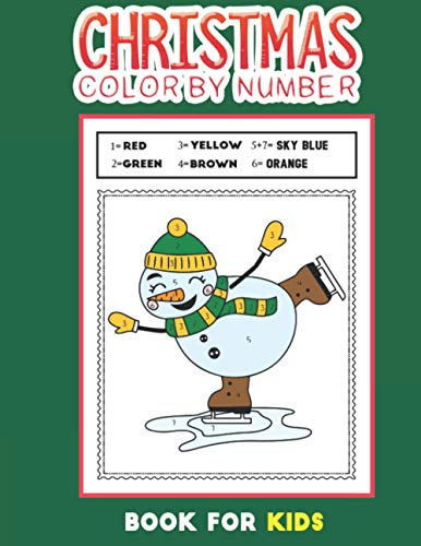 Christmas color by number book for kids: Fun Children’s Christmas Gift ...