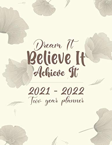 2021-2022 Two Year Planner: Cute Bloom Cover | 2 Year Calendar 2020 ...