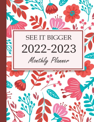 See it Bigger Planner 2022-2023 Monthly/Weekly large print: Bright ...