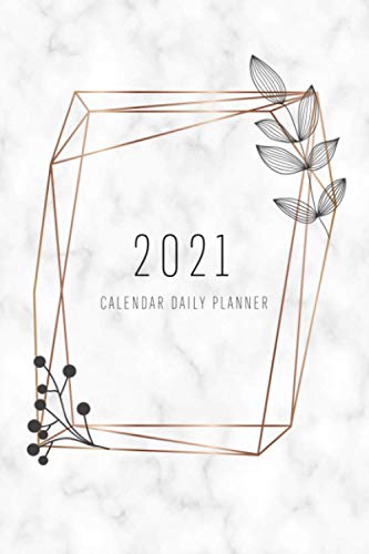 2021 Calendar Daily Planner: Marble and Gold Minimalist Planner - Three ...