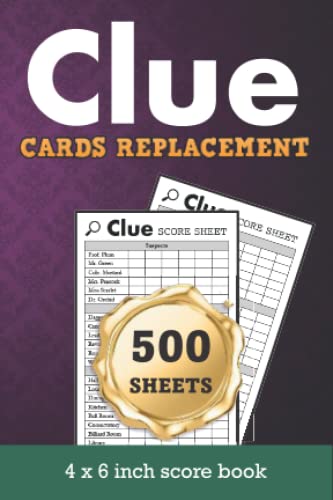 Clue Cards Replacement: 500 Score Sheets Refills for Clue Board Game ...