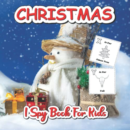 Christmas I Spy Book For Kids: A Christmas Holiday I Spy Coloring Book ...