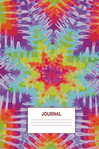 Journal: Tie Dye Daily Blank Journal 90 Day Red Yellow Blue Purple ...