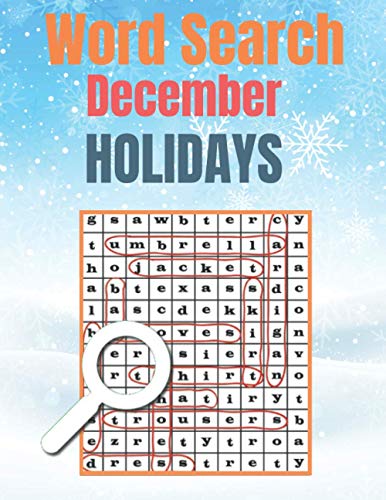 December Holidays Word Search: December Holidays for Adults themed word ...