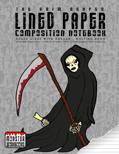 The Grim Reaper - Lined Paper Composition Notebook: Large Writing Book ...