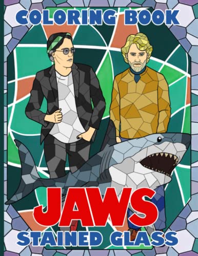 Jaws Stained Glass Coloring Book: Special Jaws Stained Glass Coloured ...