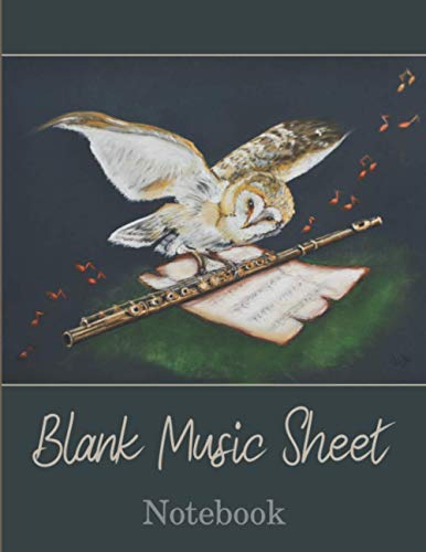 Blank Music Sheet Notebook: Flute Composition Book | Music Manuscript ...
