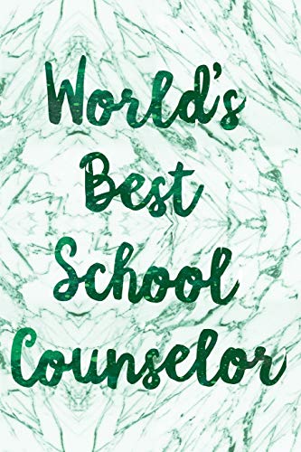 World's Best School Counselor: Wide Lined Notebook Green Marble by ...