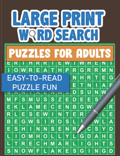 Large Print Word Search Puzzles For Adults: Big Puzzlebook with Word ...