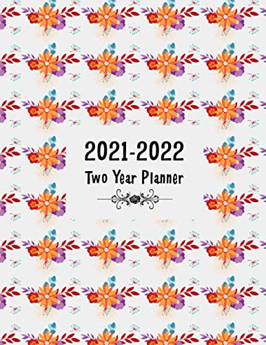 2021-2022 Two Year Planner: Beautiful Floral Pattern Jan 2021 to Dec ...