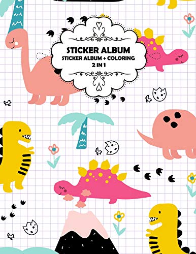 Sticker Album: Sticker Album: 2 in 1, Sticker Book + Coloring Book, 90 ...