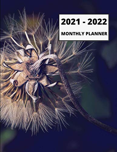 2021-2022 MONTHLY PLANNER: Flowers Theme, Two Year Planner Calendar ...