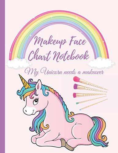Makeup Face Chart Notebook: My Unicorn needs a makeover, Makeup ...