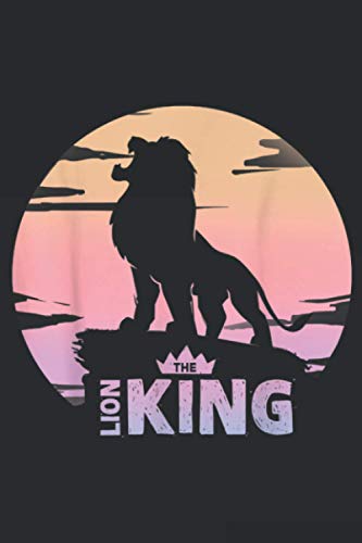 Disney Lion King Simba Crown Logo Gradient Sunset Silhouette: Notebook ...