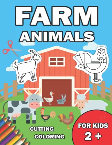 Cutting coloring farm animals for kids 2 +: Scissor skills activity ...