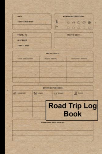 Road Trip Log Book: Simple Journal For Adventure And Family Vacations ...
