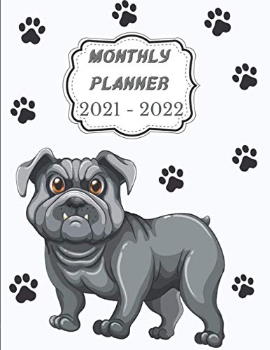 2021-2022 MONTHLY PLANNER: Dog Theme, Two Year Planner Calendar ...