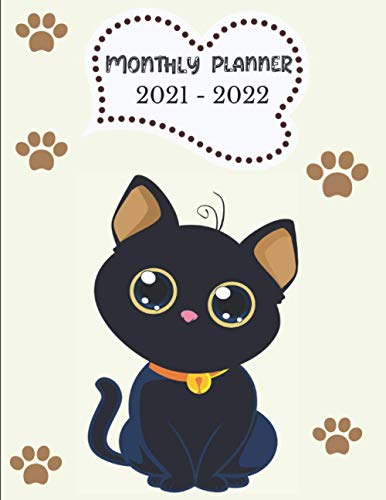 2021-2022 MONTHLY PLANNER: Cat Theme, Two Year Planner Calendar ...