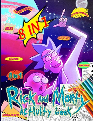 Rick And Morty Activity Book: Spot Differences, Word Search, One Of A ...