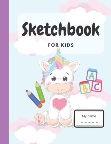 Sketchbook: Cute Unicorn Kawaii Sketchbook for Girls with 100 Pages of ...