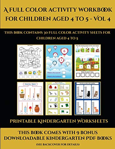 Printable Kindergarten Worksheets (A full color activity workbook for ...