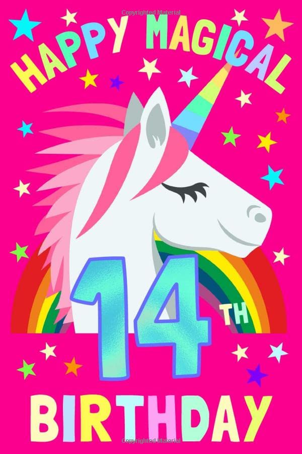 Happy Magical 14th Birthday Unicorn Notebook Sketchbook Journal For happy-magical-14th-birthday-unicorn-notebook-sketchbook-journal-for