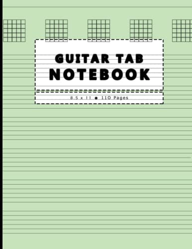 Guitar Tab Notebook: Guitar Tablature Book with Blank Tabs, Green cover ...