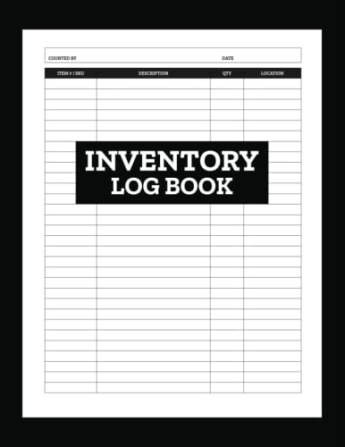 Inventory Log Book: Inventory Book for Small Business and Home – Large ...