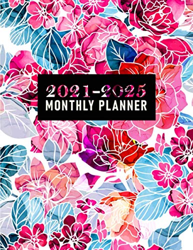 2021-2025-monthly-planner-abstract-floral-cover-agenda-schedule