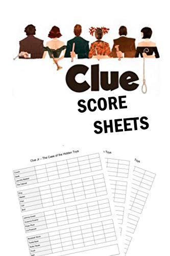 clue score sheets 100 Clue Game Sheets, Clue Detective Notebook Sheets ...