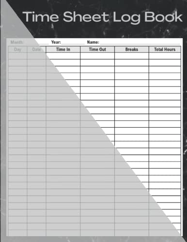 Time Sheet Log book: Log Book To Record Time Work Hours by Hot Trendz ...