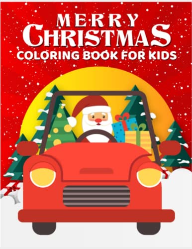 Red Merry Christmas Coloring Book: Easy and Cute Christmas Holiday ...