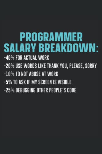 Programmers Notebook, Programmer Salary Breakdown: Dot Grid Paper Notebook and Journal, 6'' x 9 ...