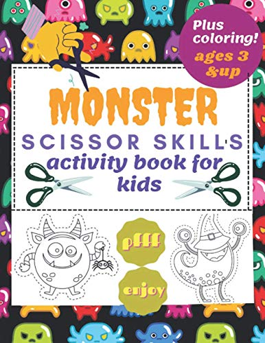 Monsters Scissor Skills Activity Book For Kids: Farting Monsters ...