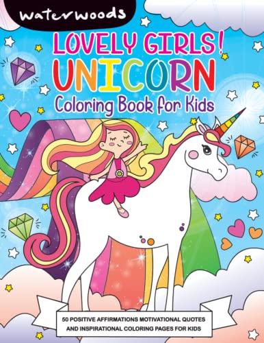 Lovely Girls ! Unicorn Coloring Book for Kids: 50 Unique Designs with ...