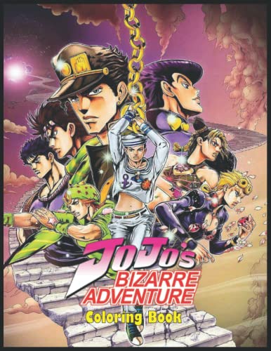 Jojos Bizarre Adventure Coloring Book: JJBA Illustrations For Stress ...